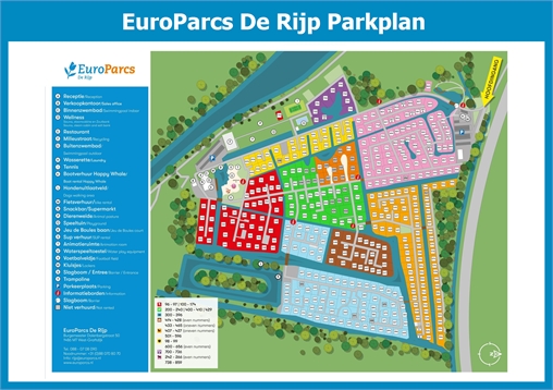 EuroParcs De Rijp Karte mit allen Ferienhäusern und Einrichtungen ...